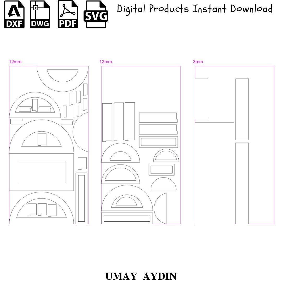 Round Reception Display Shelf SVG Cut File: CNC Template, Vector Files ...