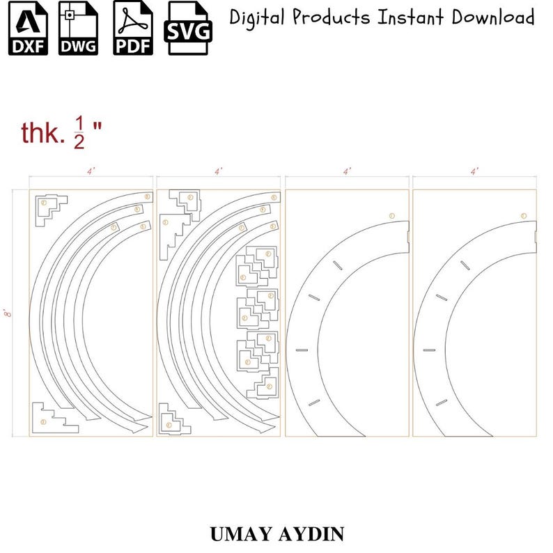 Round Wedding Arch Backdrop Stand – CNC Cutting File (dxf, Dwg, Svg ...