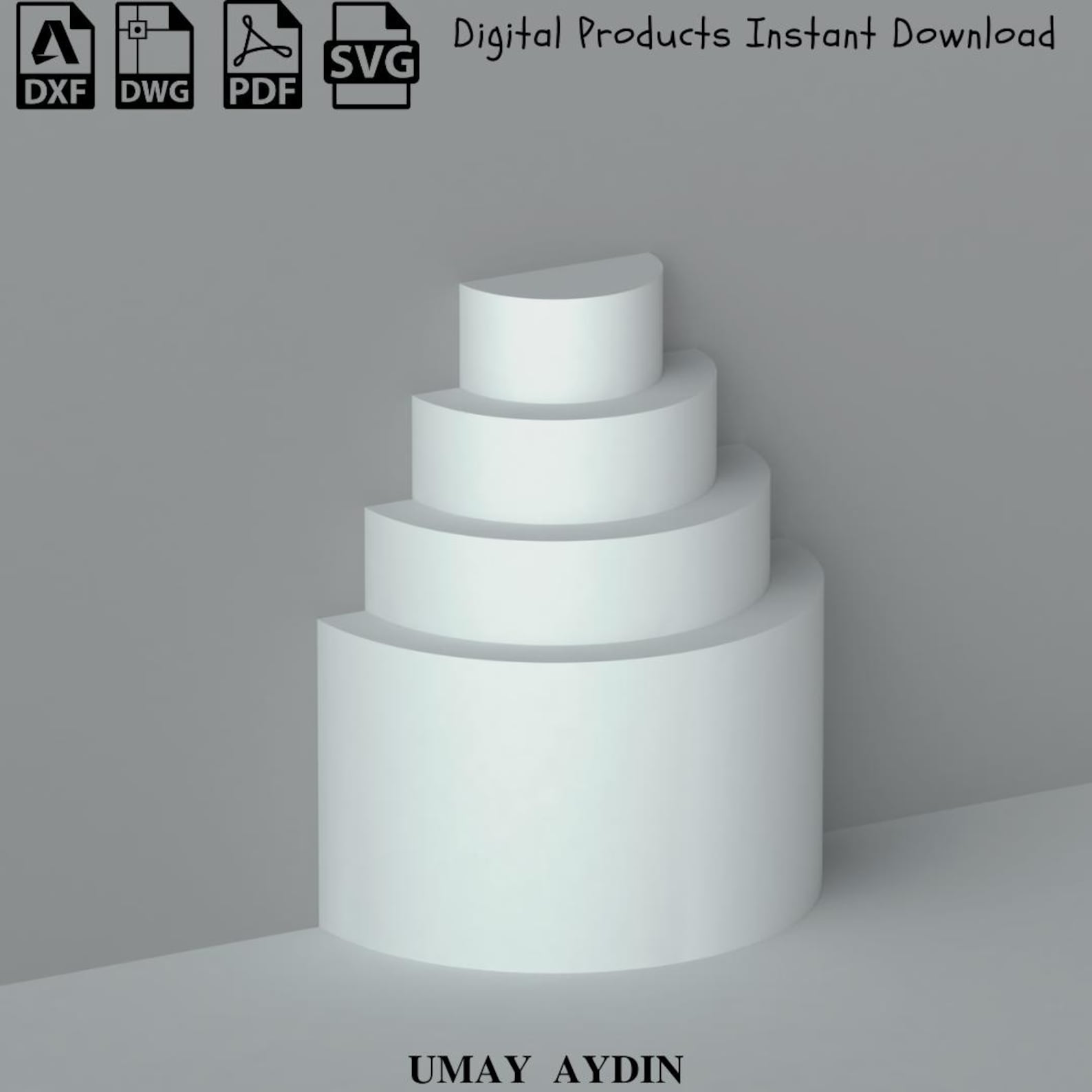 Round Reception Display Shelf SVG Cut File: CNC Template, Vector Files ...