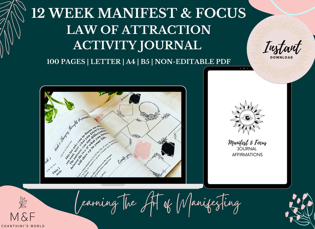 Manifest & Focus Affirmation Journal | Wellness Planner | Law of ...