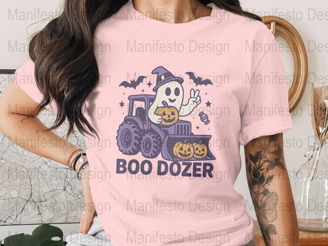 Spooky Ghost Tractor PNG: Halloween Boo Dozer Digital Art for Fall ...