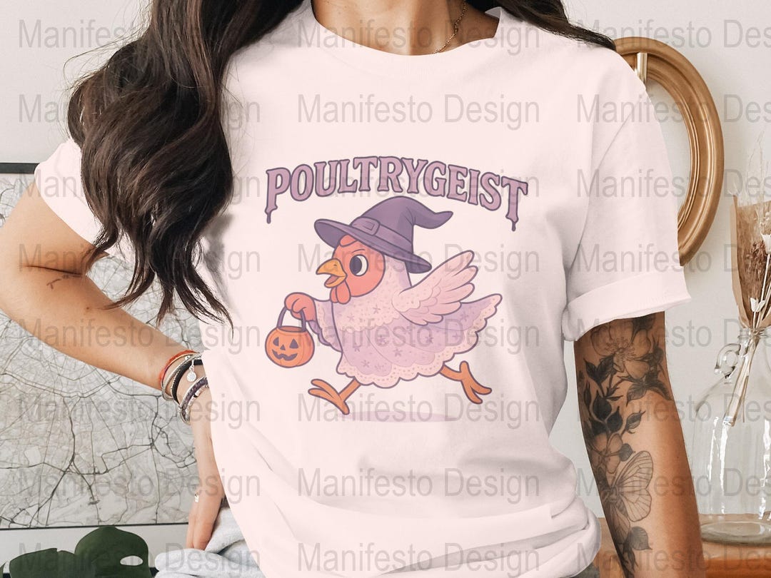 Poultrygeist: Funny Halloween Chicken Ghost PNG Digital Download for ...