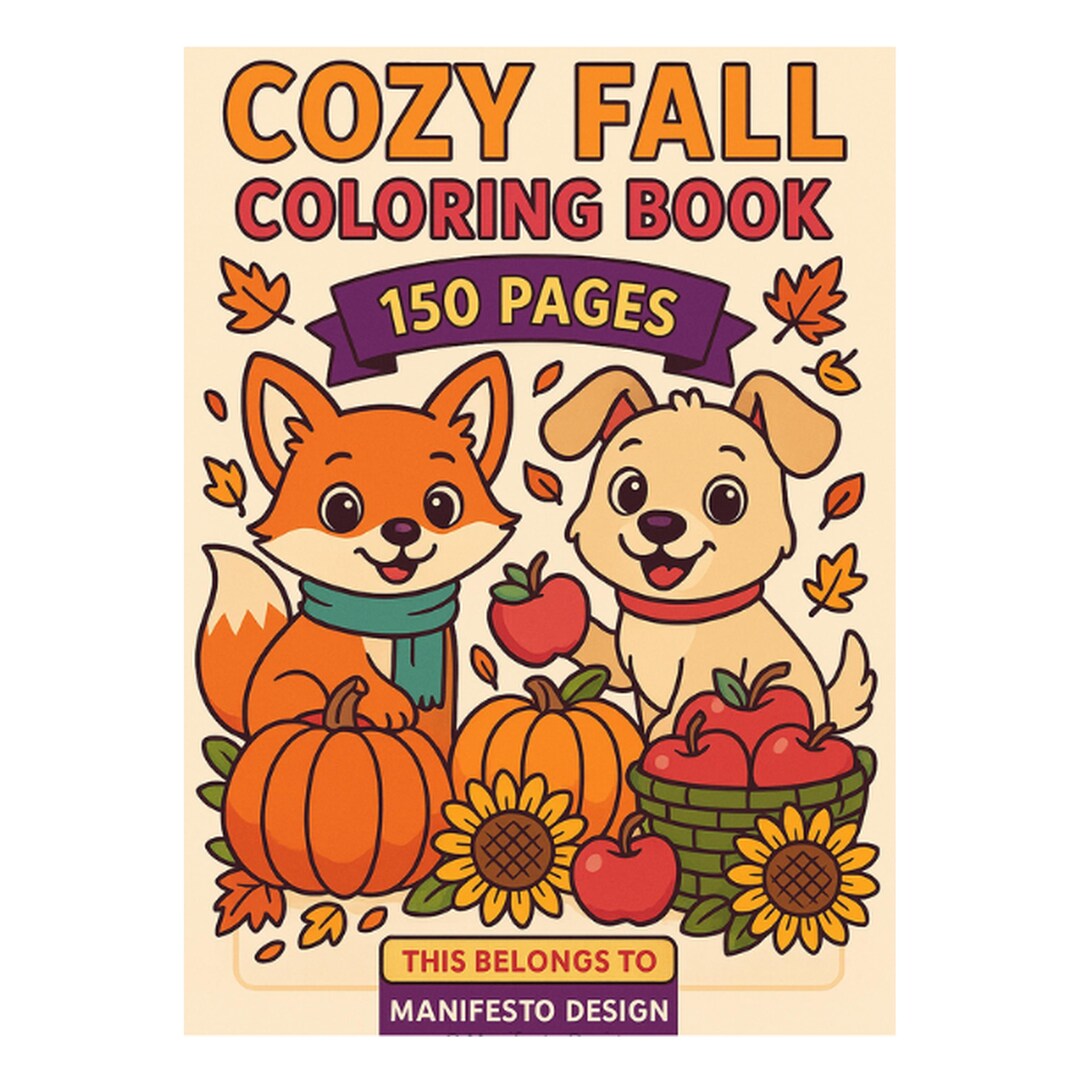 Autumn-themed Coloring Pages for Kids: Digital Download of Cozy Fall ...