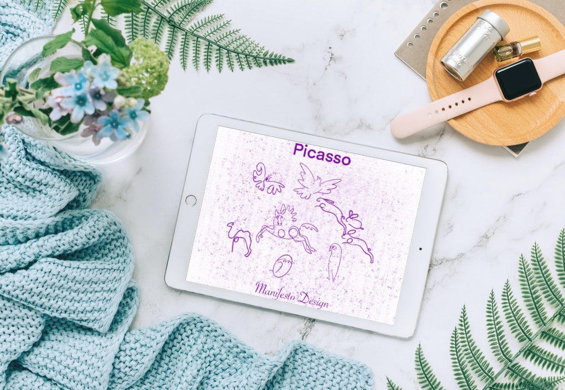 Pablo Picasso-inspired Procreate Brush & Stamp Bundle: 30 Digital Art ...