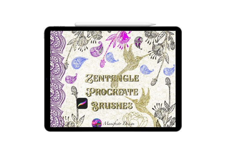 110 Luxury Zentangle Procreate Brushes Bundle| Digital Brushes | Procreate Stamps | Procreate ...
