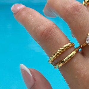 Braided Stack Ring, Layered Gold Statement Ring, Gold Filled Ring ...