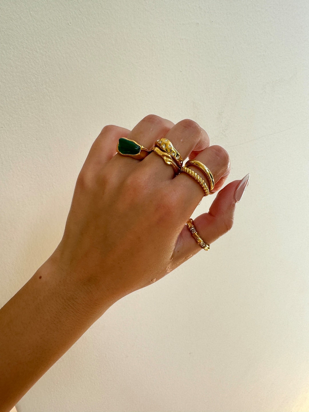 Braided Stack Ring, Layered Gold Statement Ring, Gold Filled Ring ...
