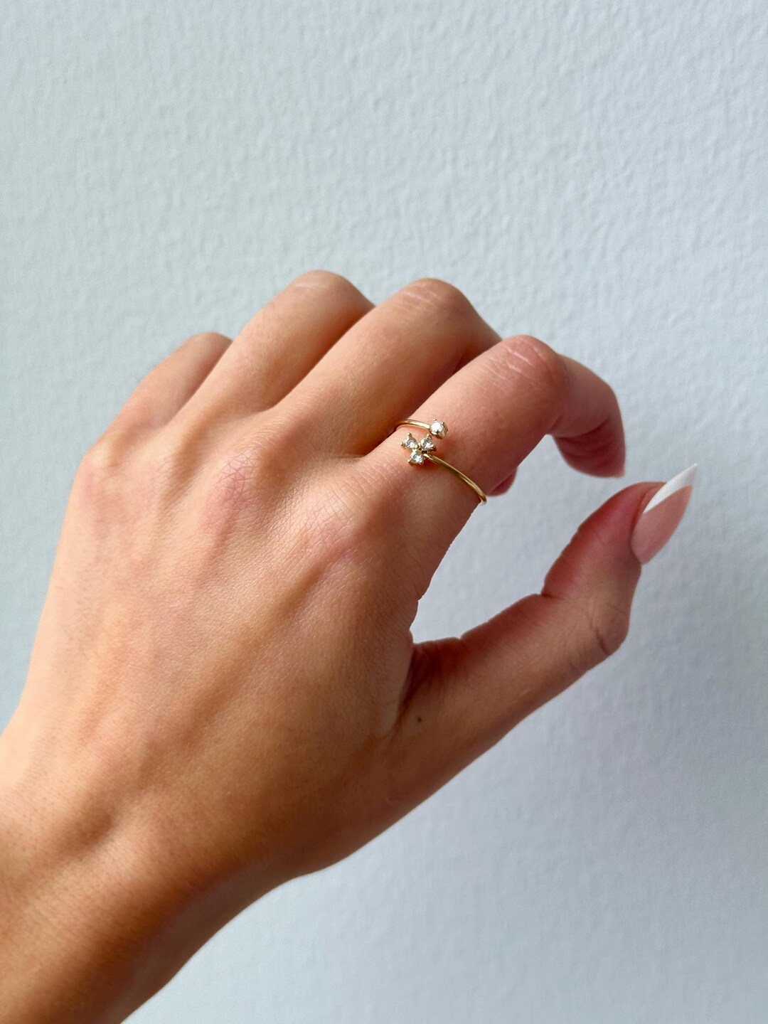 Gold Adjustable Ring, Thin Dainty Gold Ring for Women, Ring Gift for ...