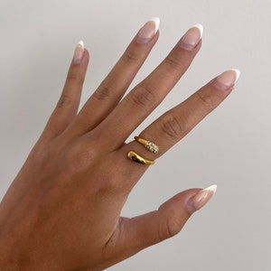 Adjustable Teardrop Ring, Wrap Ring, Open Ring, Minimalist Stacking ...