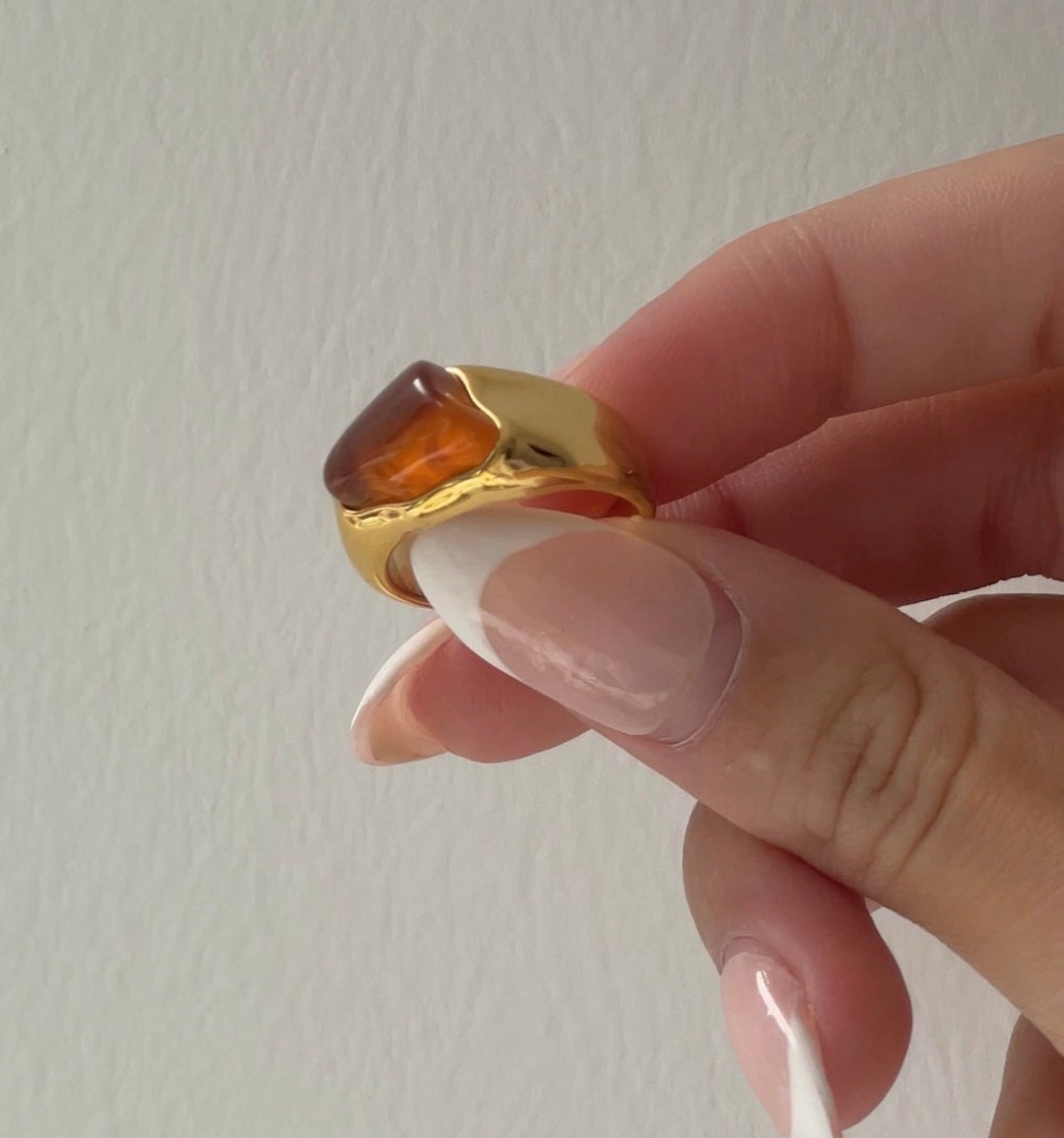 Gemstone Ring, Statement Ring Irregular Chunky Gemstone Ring, Agate ...