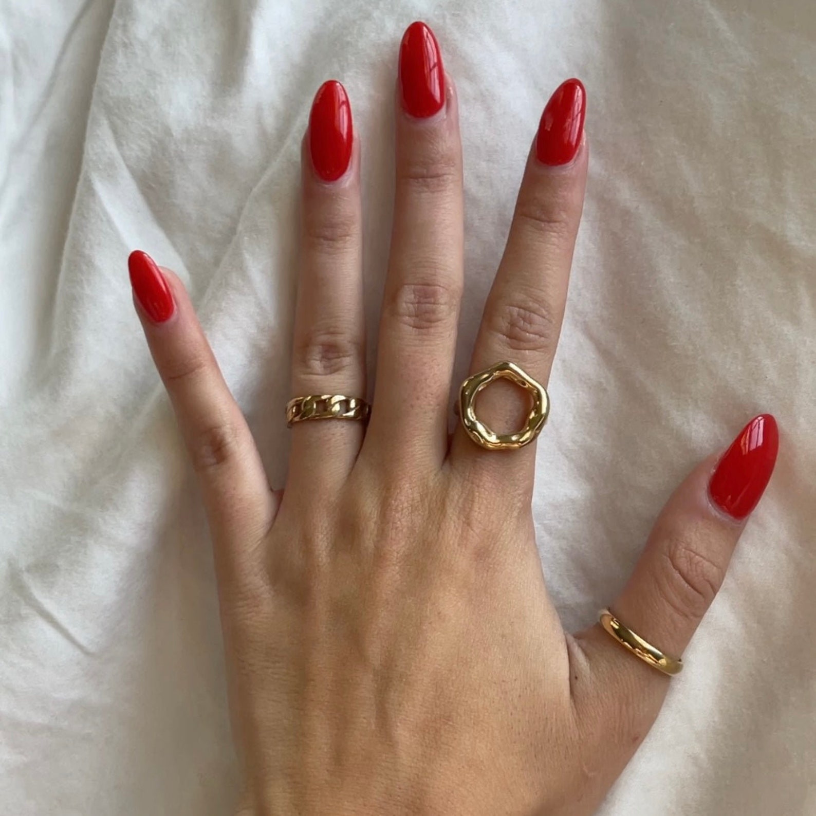 Irregular Gold Ring Open Circle Ring Gold Textured Ring - Etsy