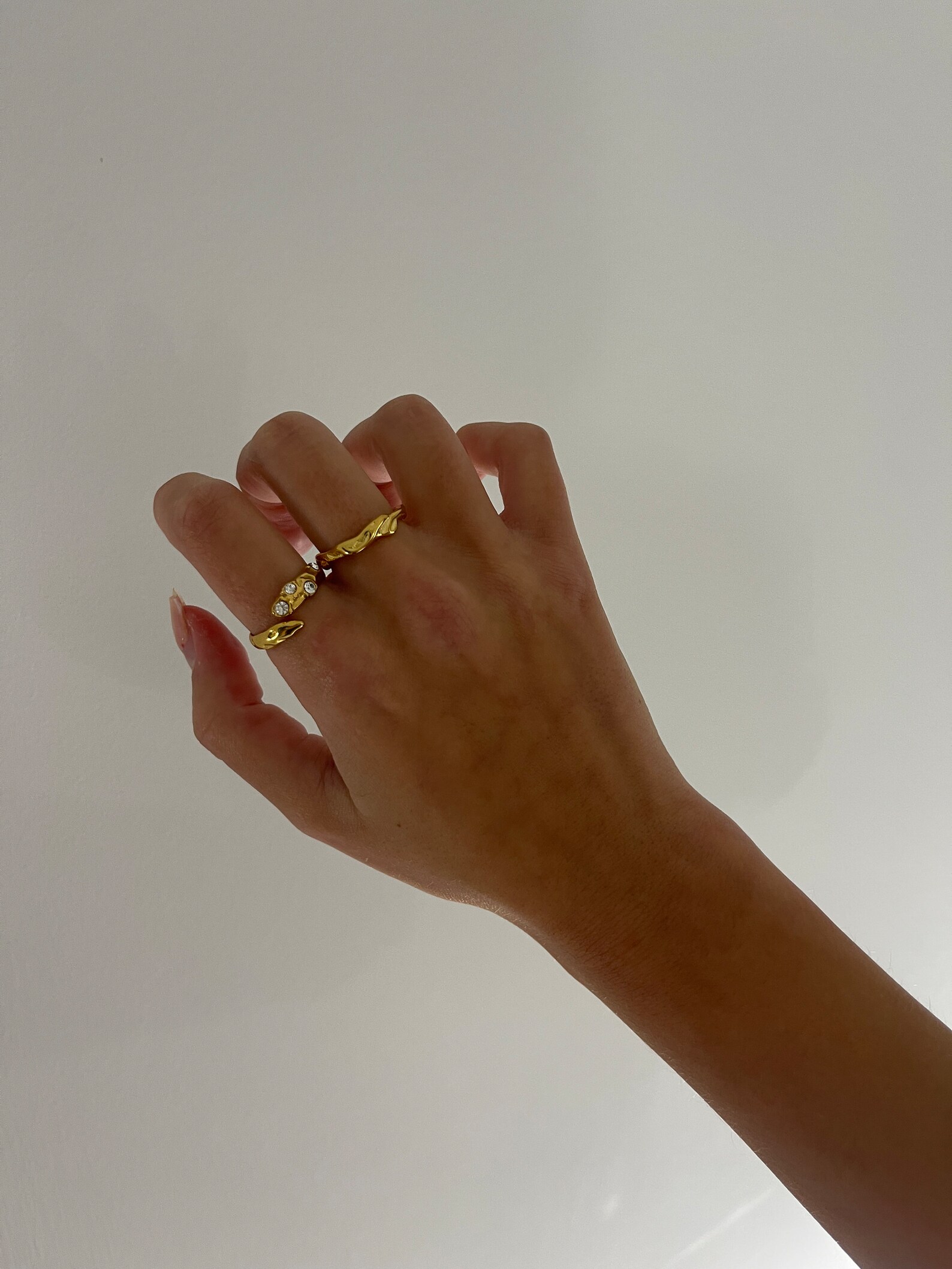Gold Minimalist Ring, Wrap Ring Open Ring, Minimalist Gold Pave Ring ...