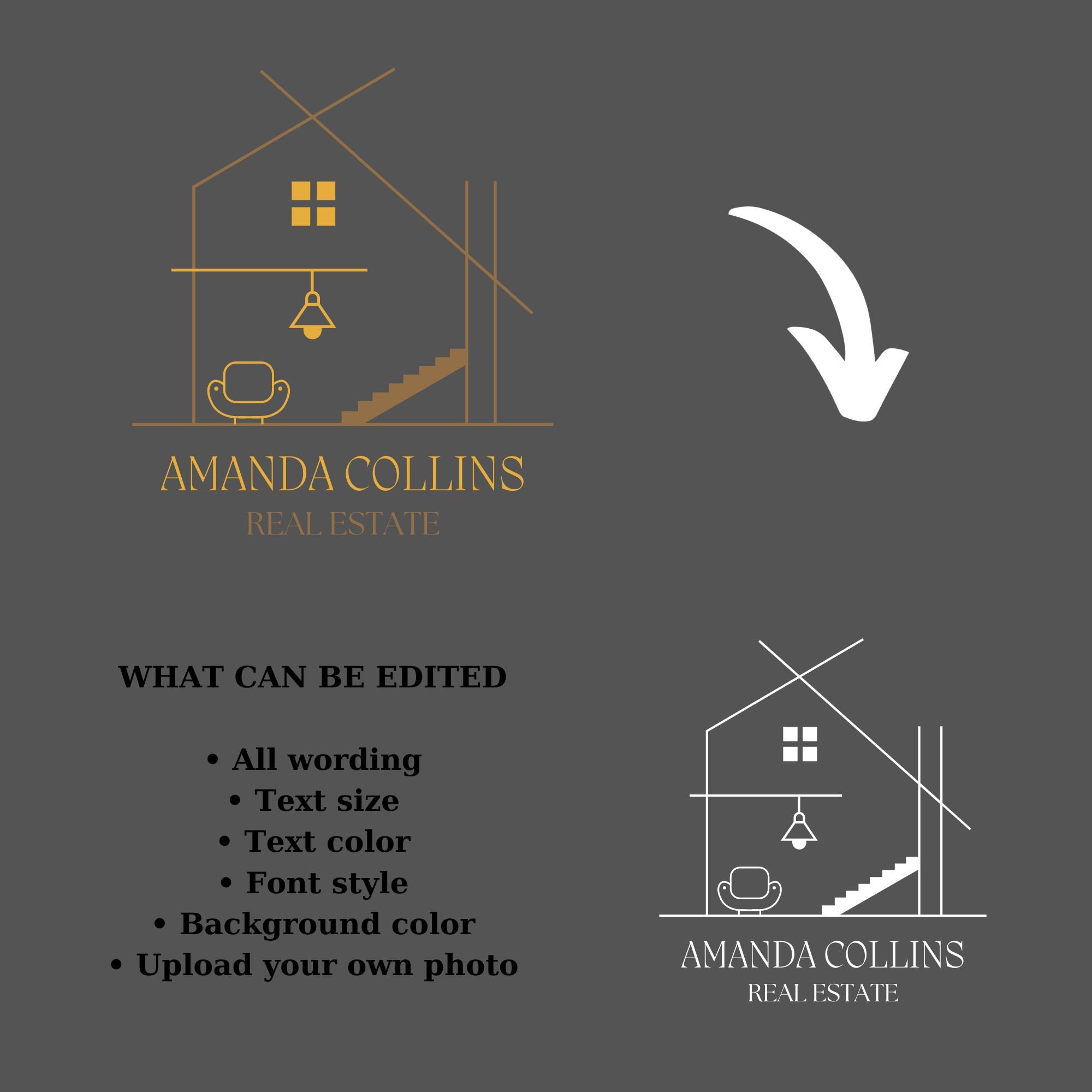 Real Estate Logo, Editable Realtor Logo Design, Real Estate Marketing ...