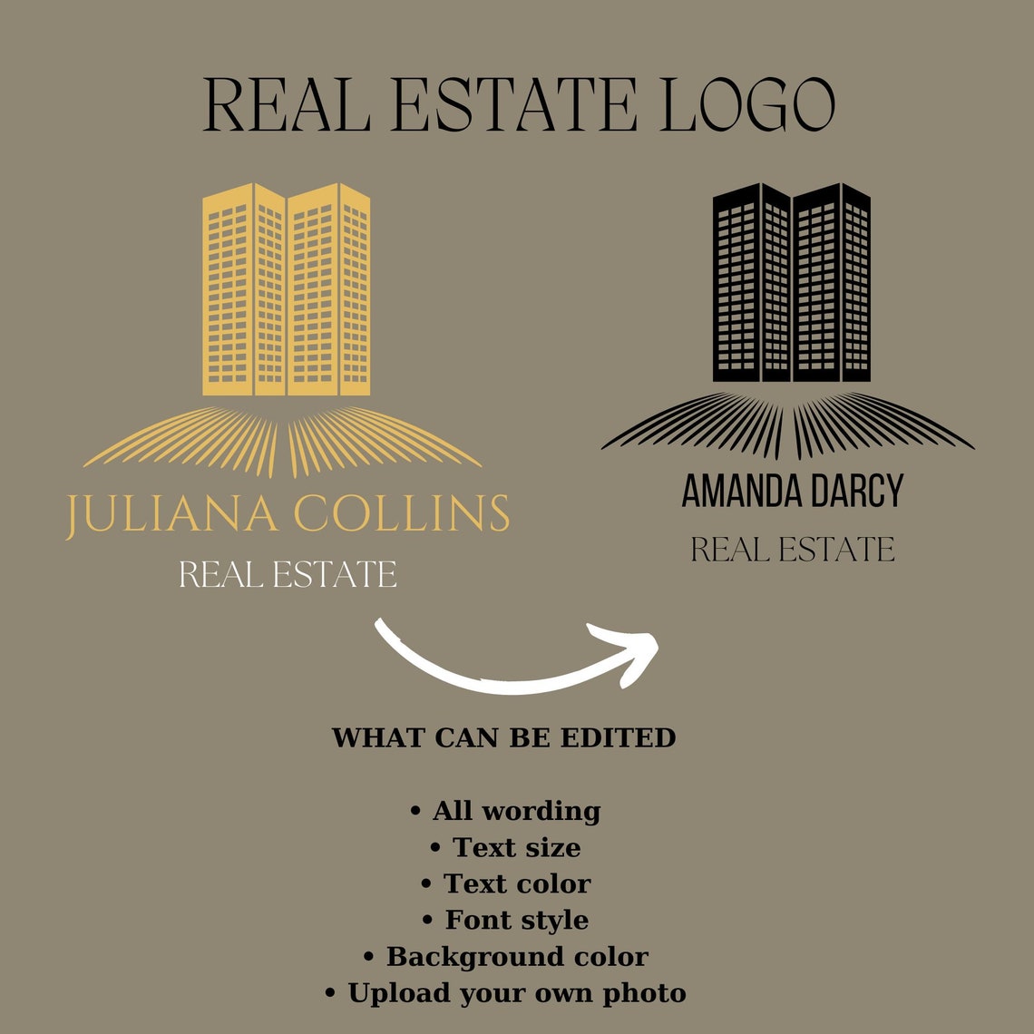 Real Estate Logo, Editable Realtor Logo Design, Real Estate Marketing ...