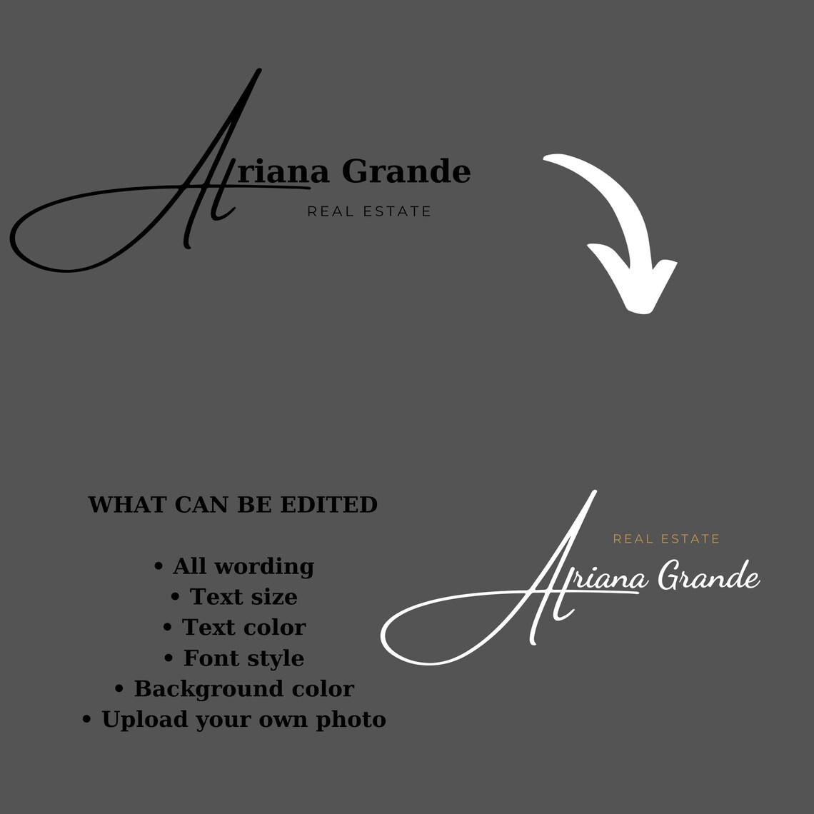 Editable Real Estate Logo Design, DIY Logo, Fully Editable, Canva ...