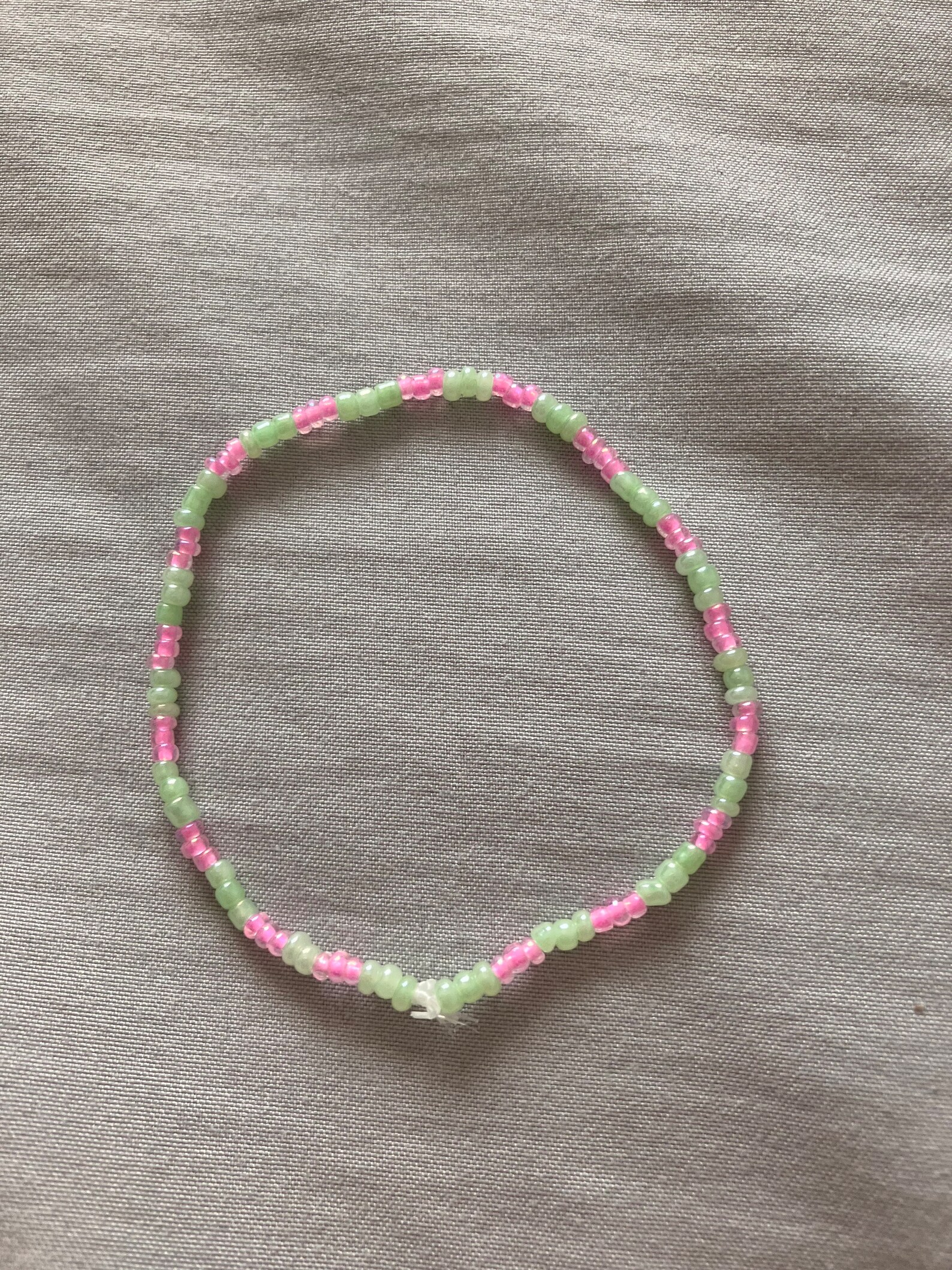 Light Green and Pink Seed Bead Bracelet - Etsy