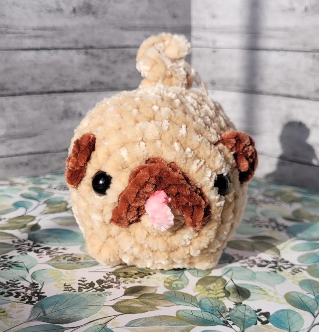 Handmade Crochet Pug Plush - Etsy