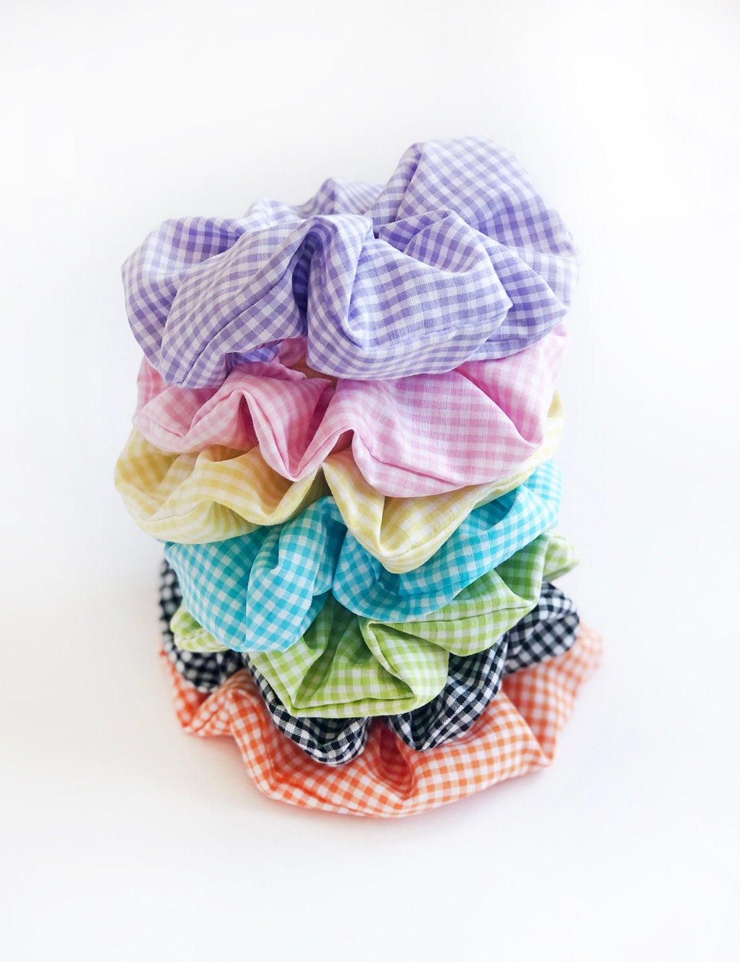 Gingham Scrunchies Pack Gingham Pattern Hair Scrunchie Set - Etsy
