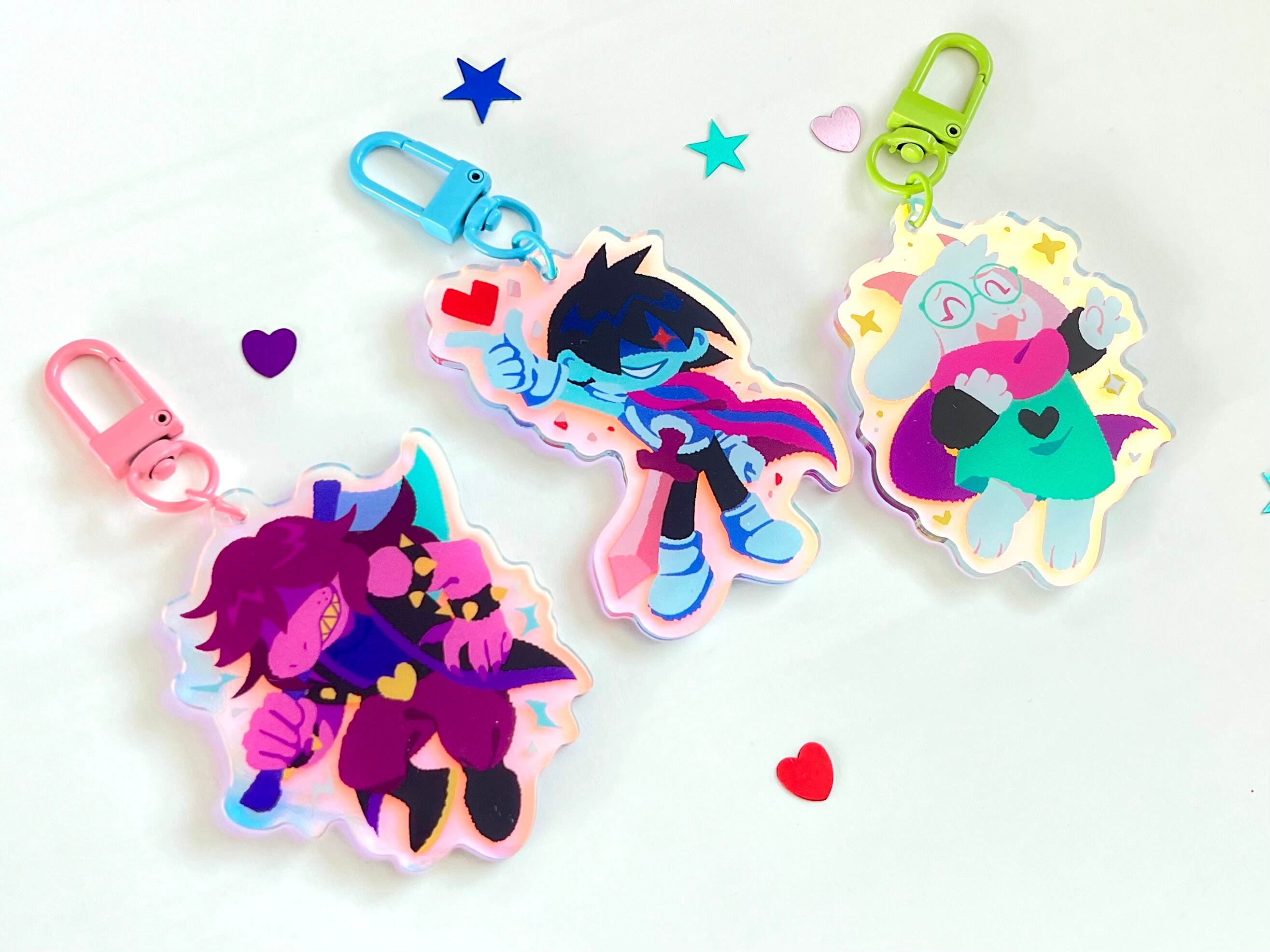 Deltarune Rainbow Acrylic Keychains Kris Susie Ralsei 2.5 Double-sided ...