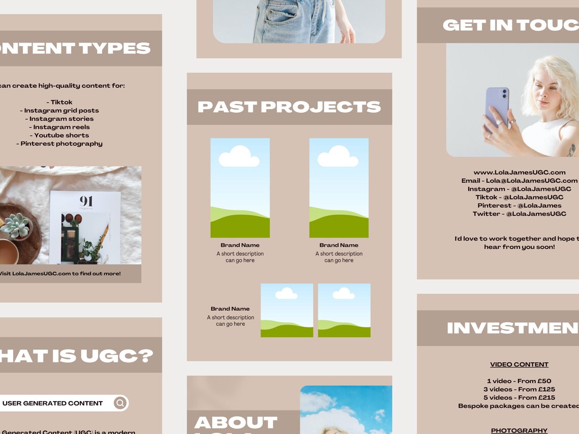 UGC Template Bundle, UGC Creator Template, UGC Creator Portfolio, Ugc ...