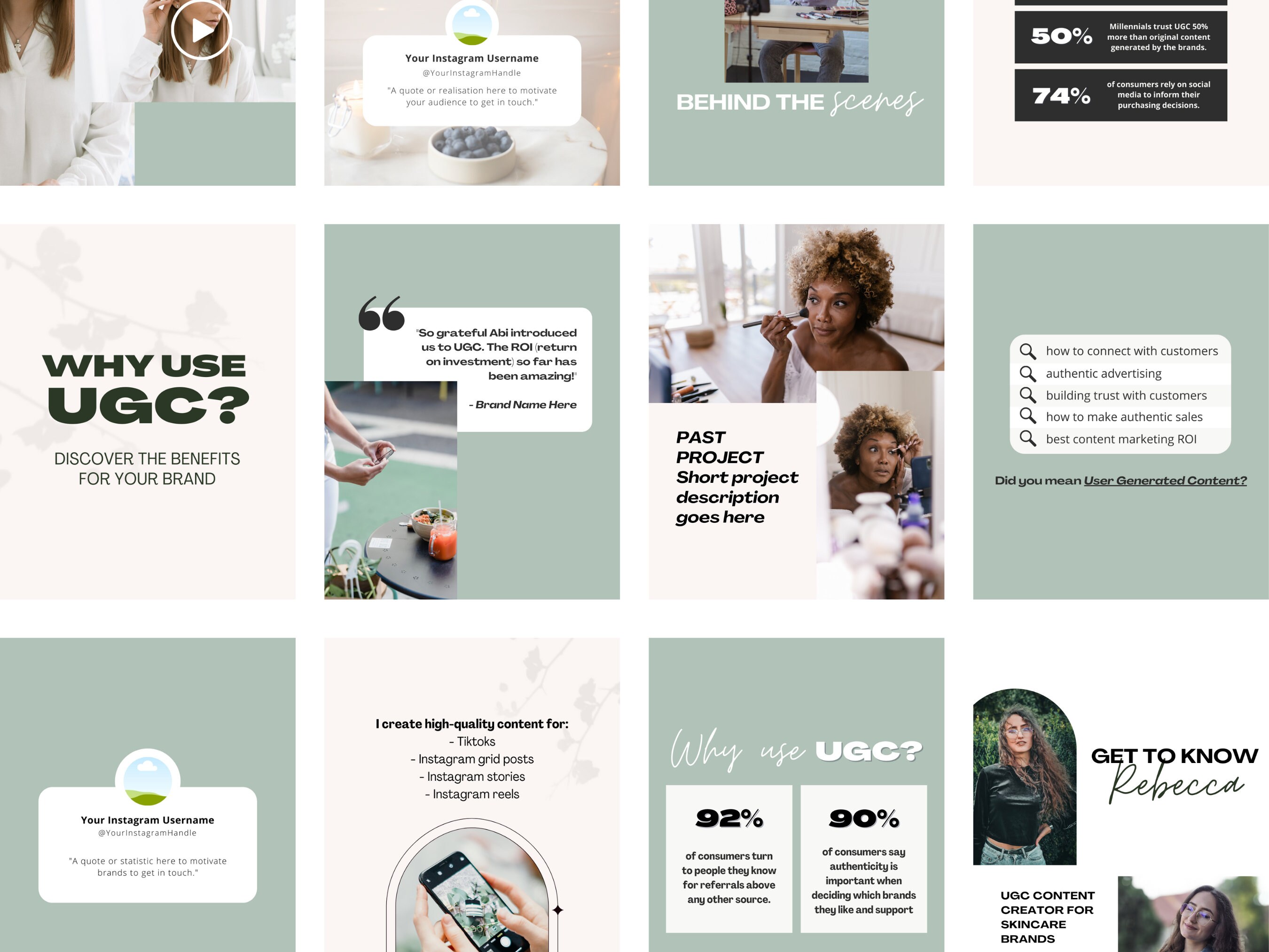 UGC Templates for Instagram UGC Creator Templates UGC Canva - Etsy