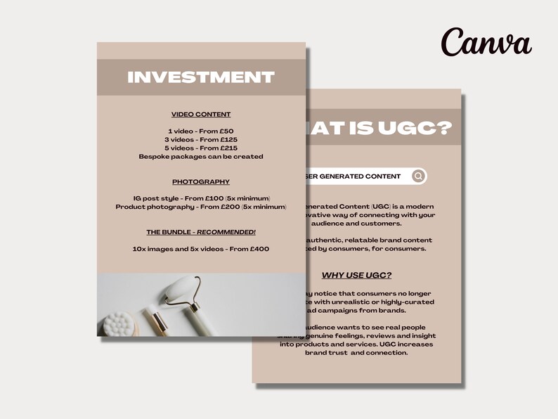 UGC Portfolio UGC Creator Portfolio UGC Creator Template Etsy France