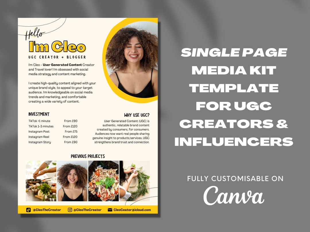 UGC Media Kit, UGC Creator Media Kit, Ugc Media Kit Template, UGC ...