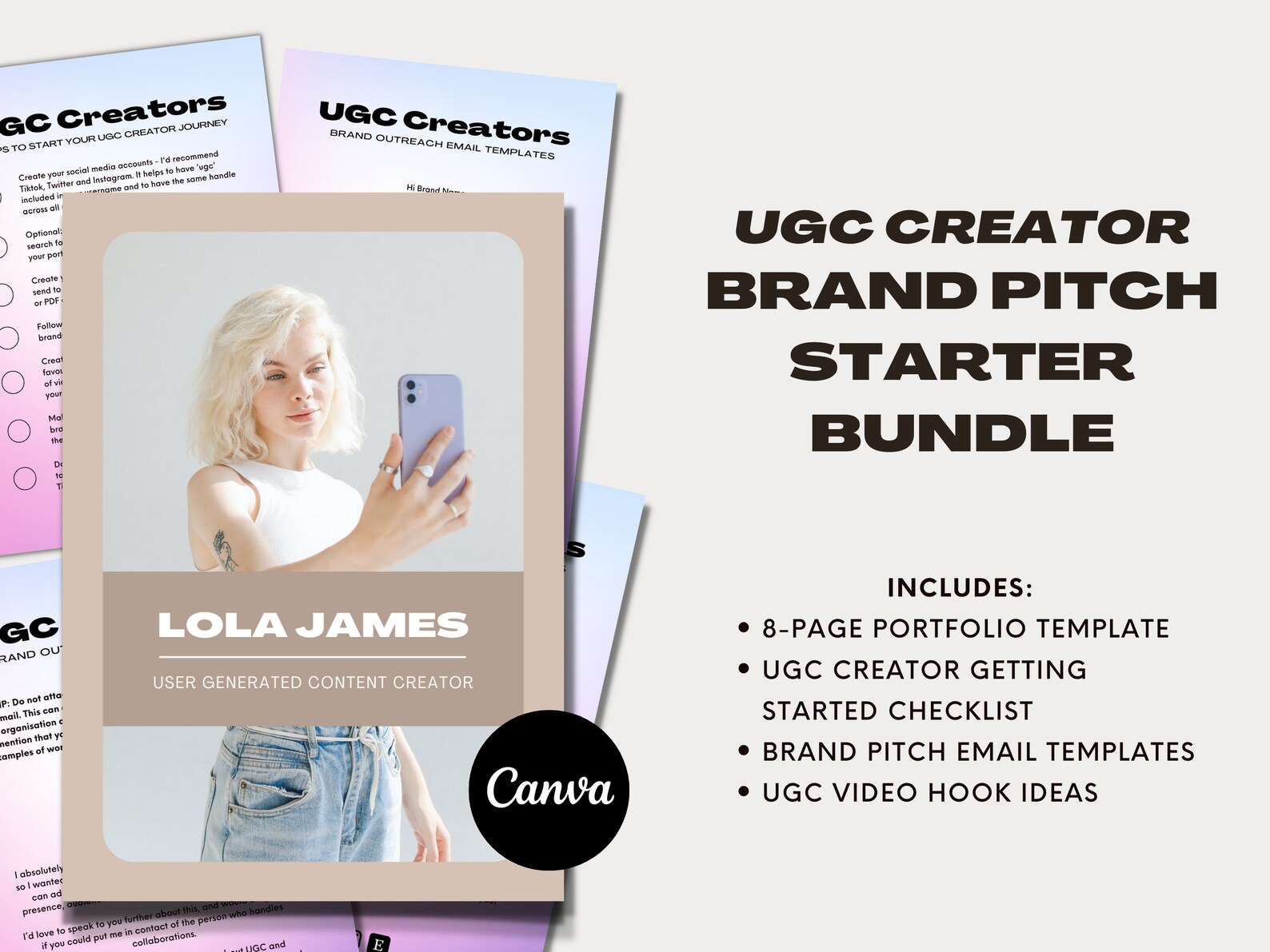UGC Template Bundle, UGC Creator Template, UGC Creator Portfolio, Ugc ...