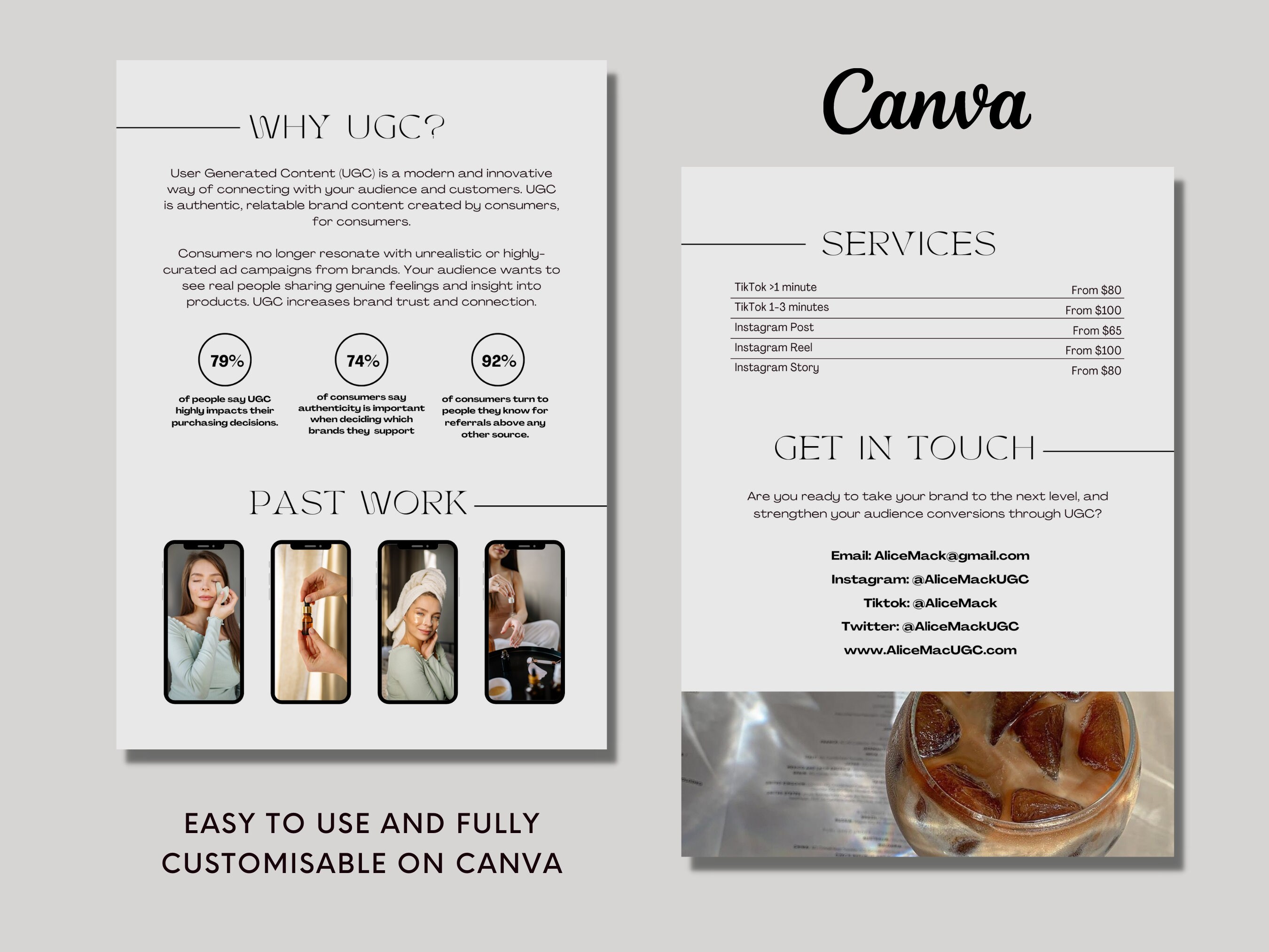 UGC Media Kit, UGC Creator Template, Ugc Creator Media Kit, UGC ...