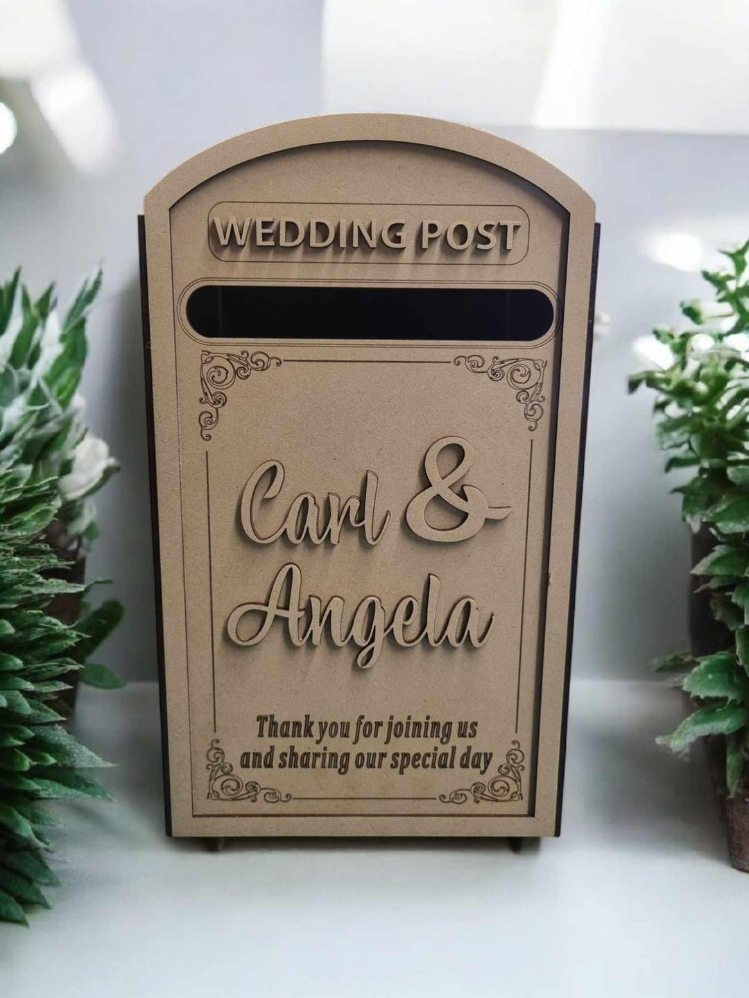 Post Box Wedding Laser Cut Personalised With Your Custom Name & Date - Etsy