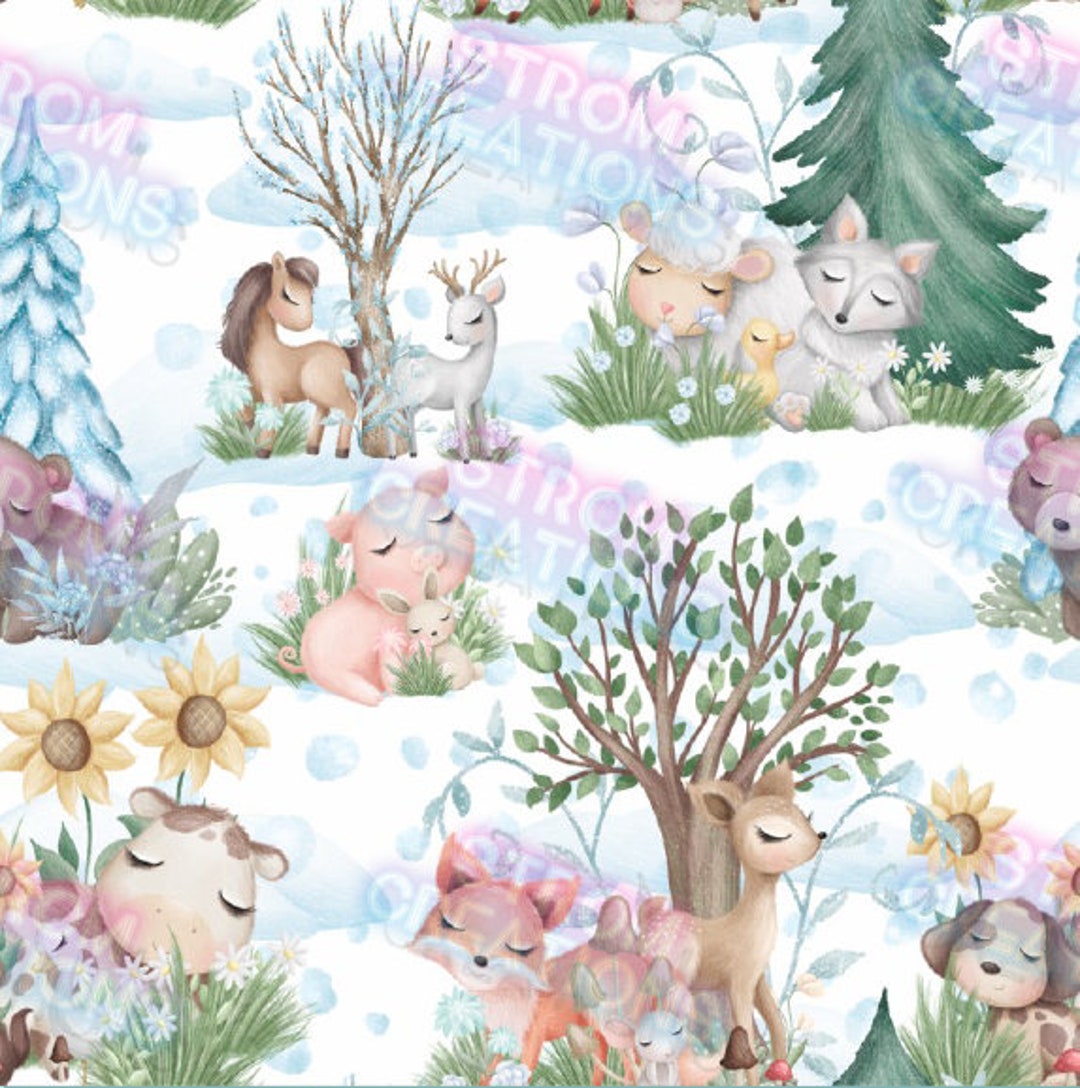 Animal Digital Seamless Printable, Zoo Animal Digital Printable ...