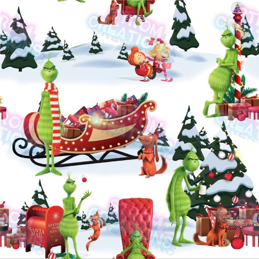Grinch Seamless Pattern, Christmas Seamless Pattern, Dog Seamless Pattern, Christmas, Grinch ...