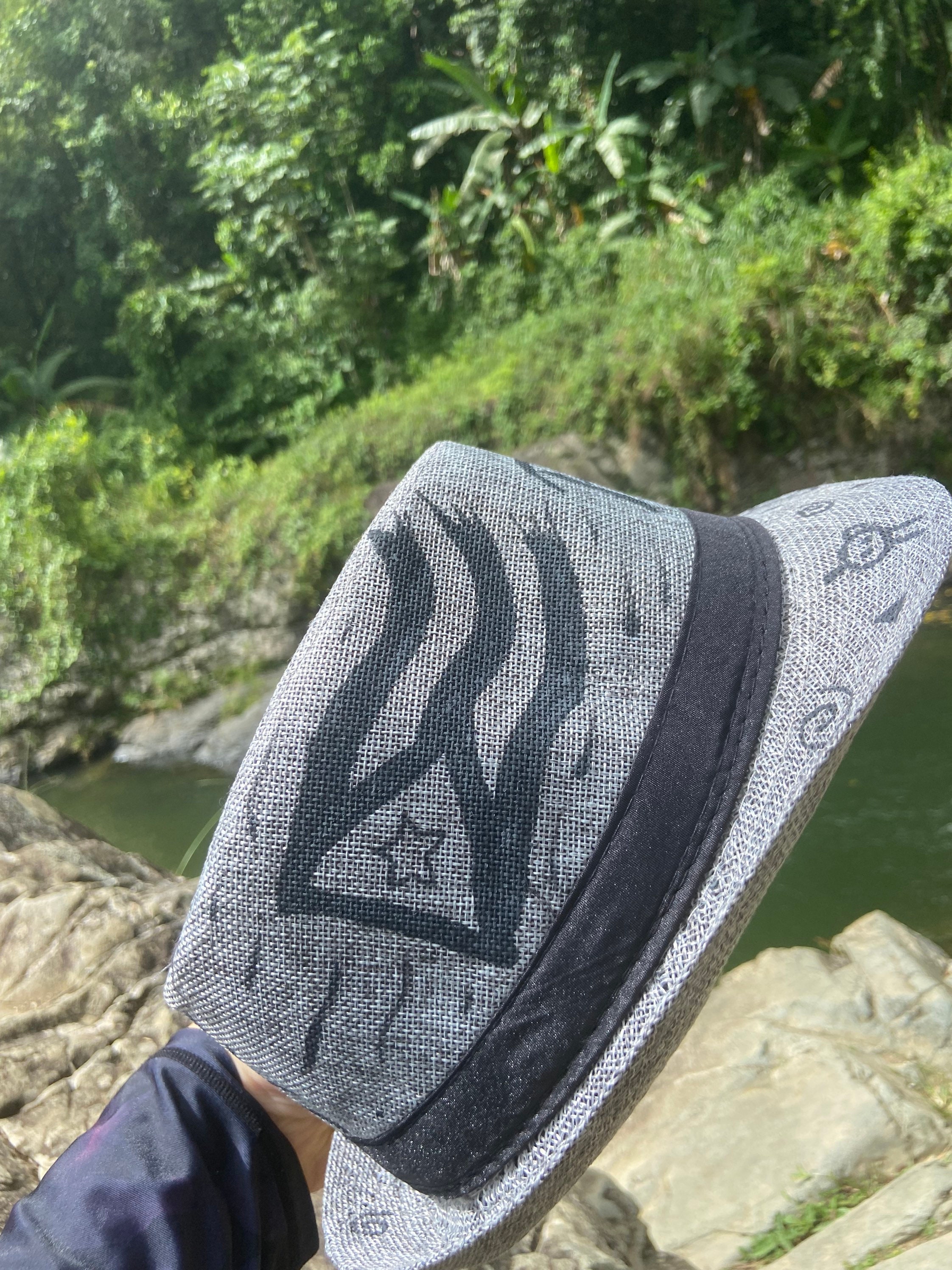 Painted Grey Hat Taíno Symbols, Garita Puerto Rico - Etsy