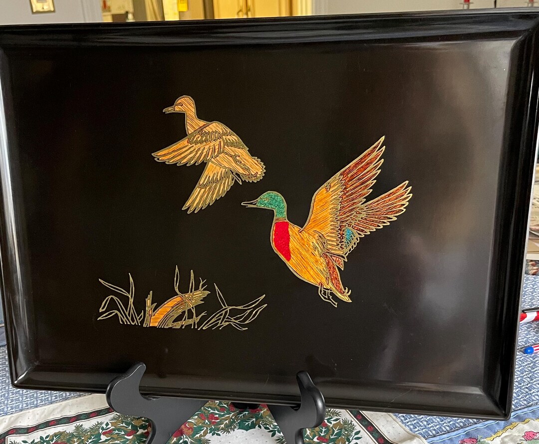 Tray With Wild Ducks Inlay - Etsy