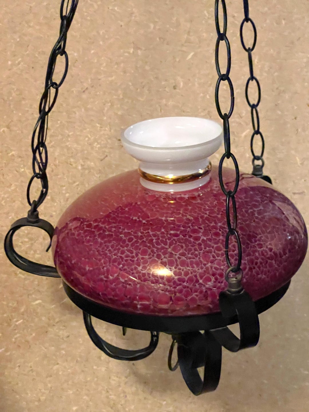 Red Glass Swedish Ceiling Light: Black Chain Fixture - Etsy