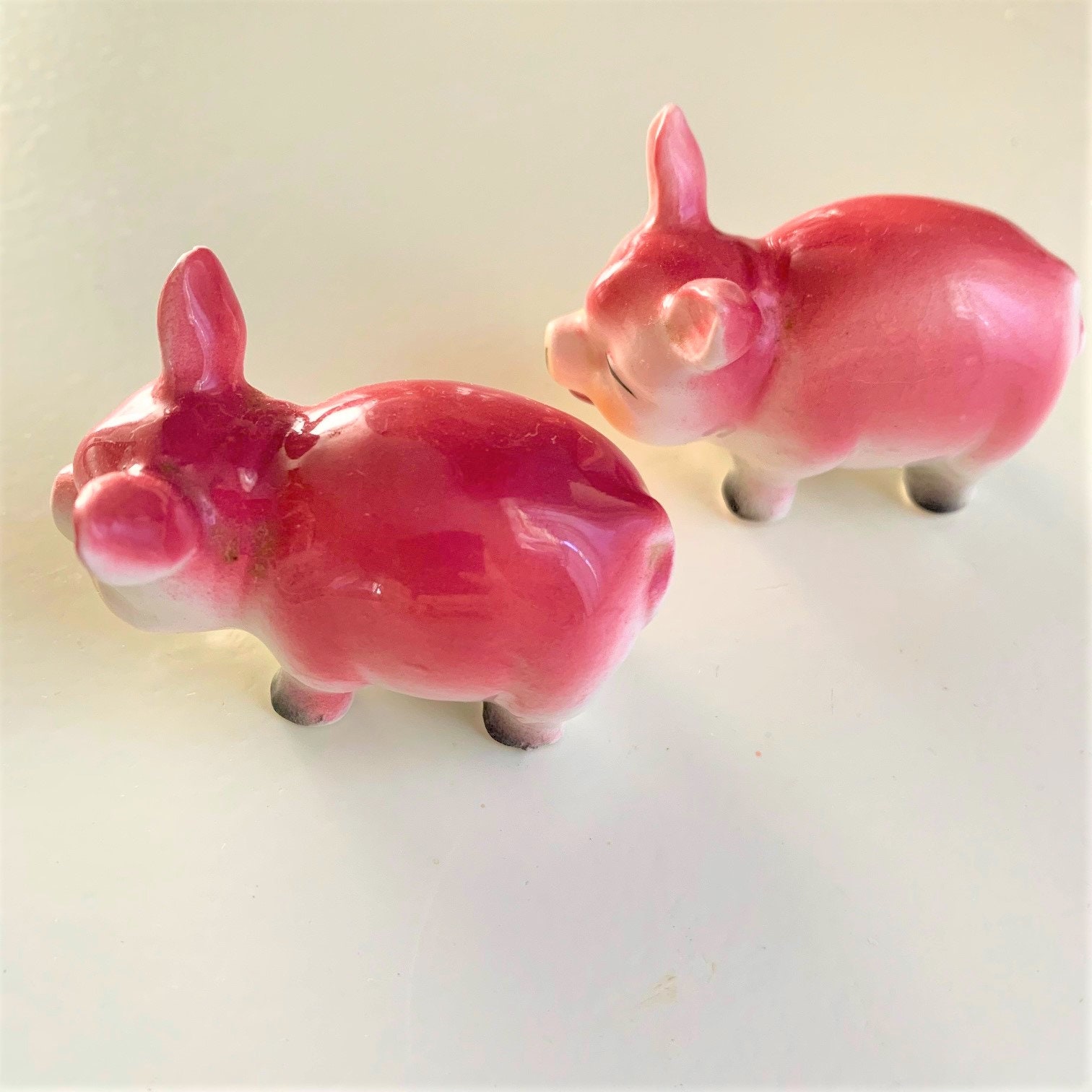 Pink Ceramic Pigs Made in Japan Farmhouse Kitchen Decor - Etsy