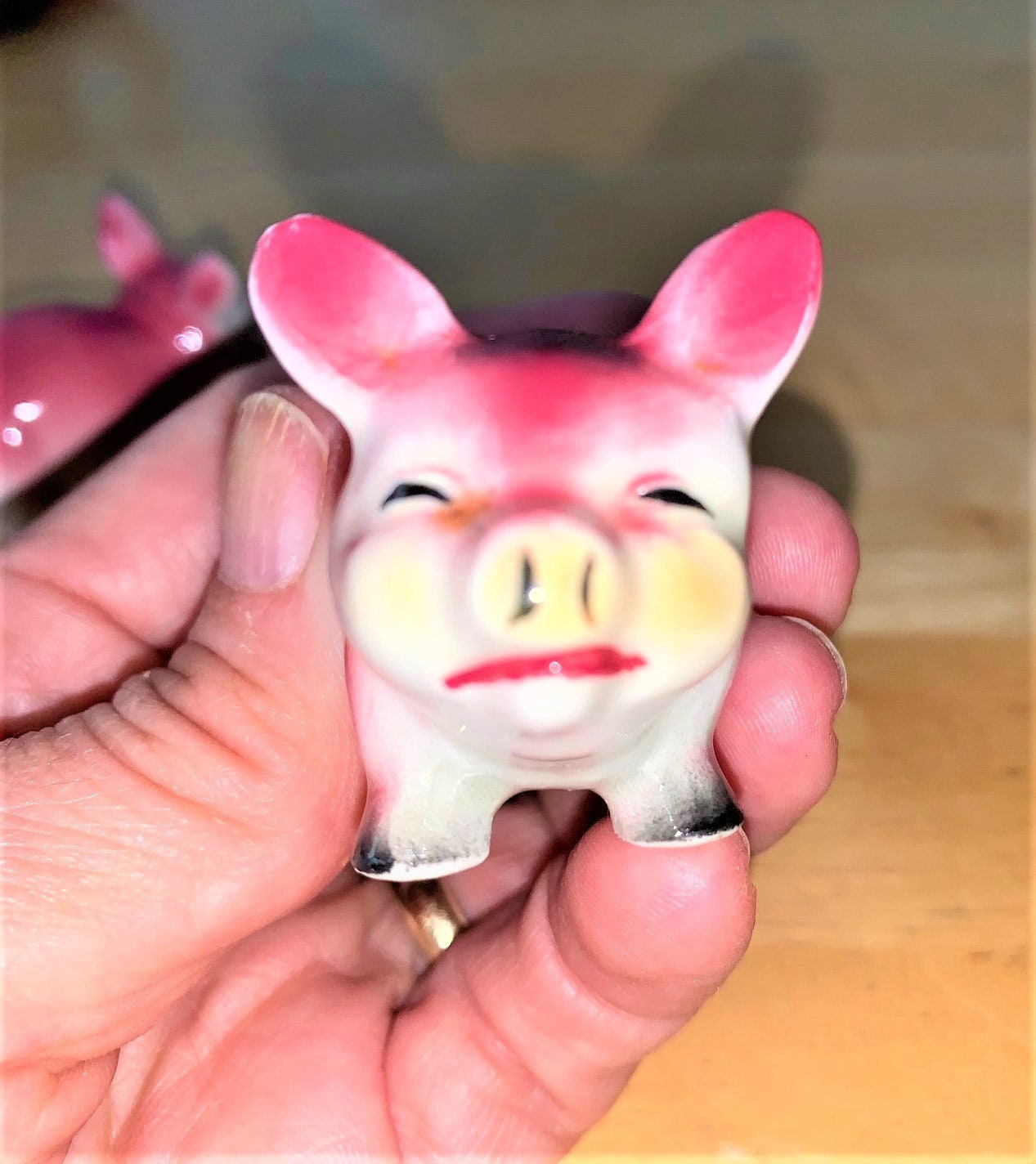 Pink Ceramic Pigs Made in Japan Farmhouse Kitchen Decor - Etsy