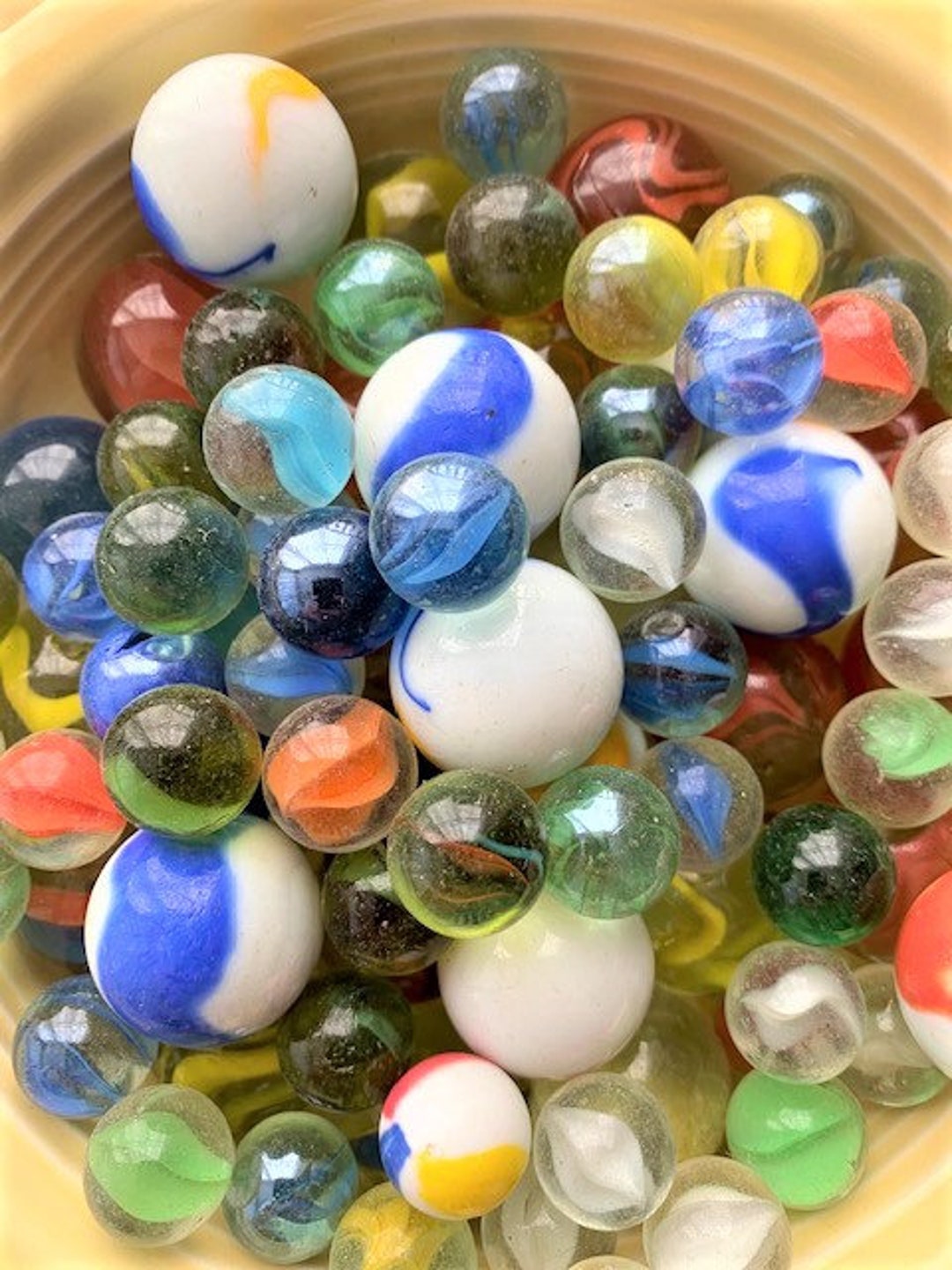 Retro Shooter Marbles Cat Eye Agate Milk Glass Marbles - Etsy