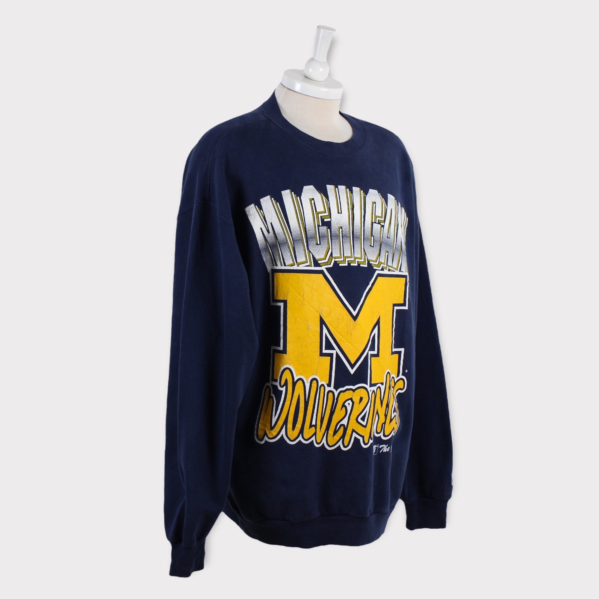Vintage 90s Michigan Wolverines Sweatshirt Michigan University Michigan ...