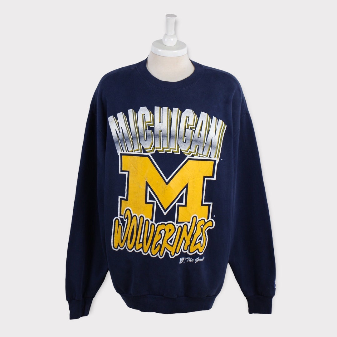 Vintage 90s Michigan Wolverines Sweatshirt Michigan University Michigan ...