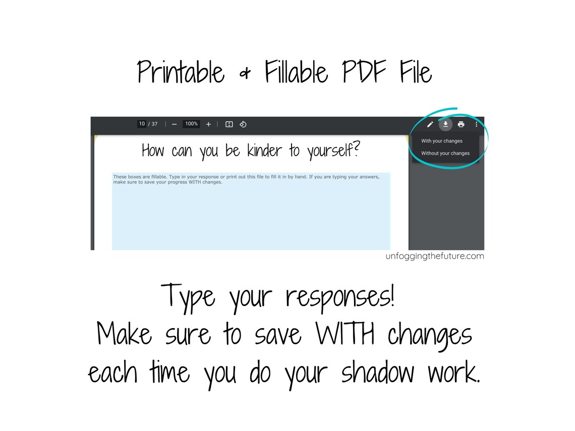Shadow Work Guided Workbook, Digital Shadow Work Workbook, Fillable ...