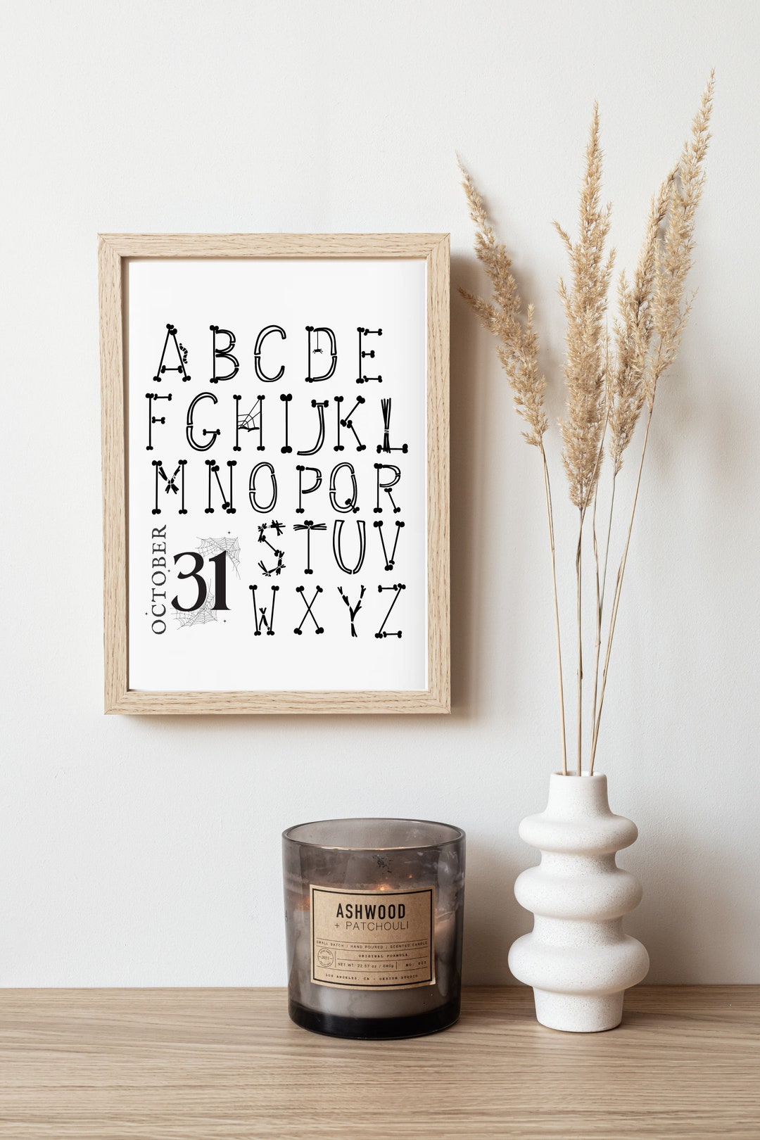 Halloween Alphabet Poster Halloween Gallery Wall Art Digital - Etsy