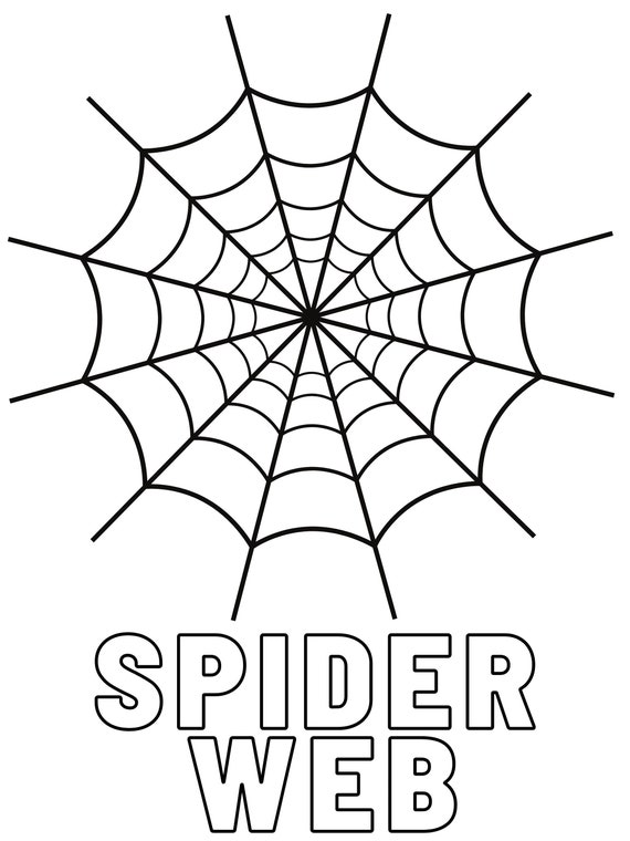 SPIDER WEB HALLOWEEN Coloring Page for Kids October | Etsy