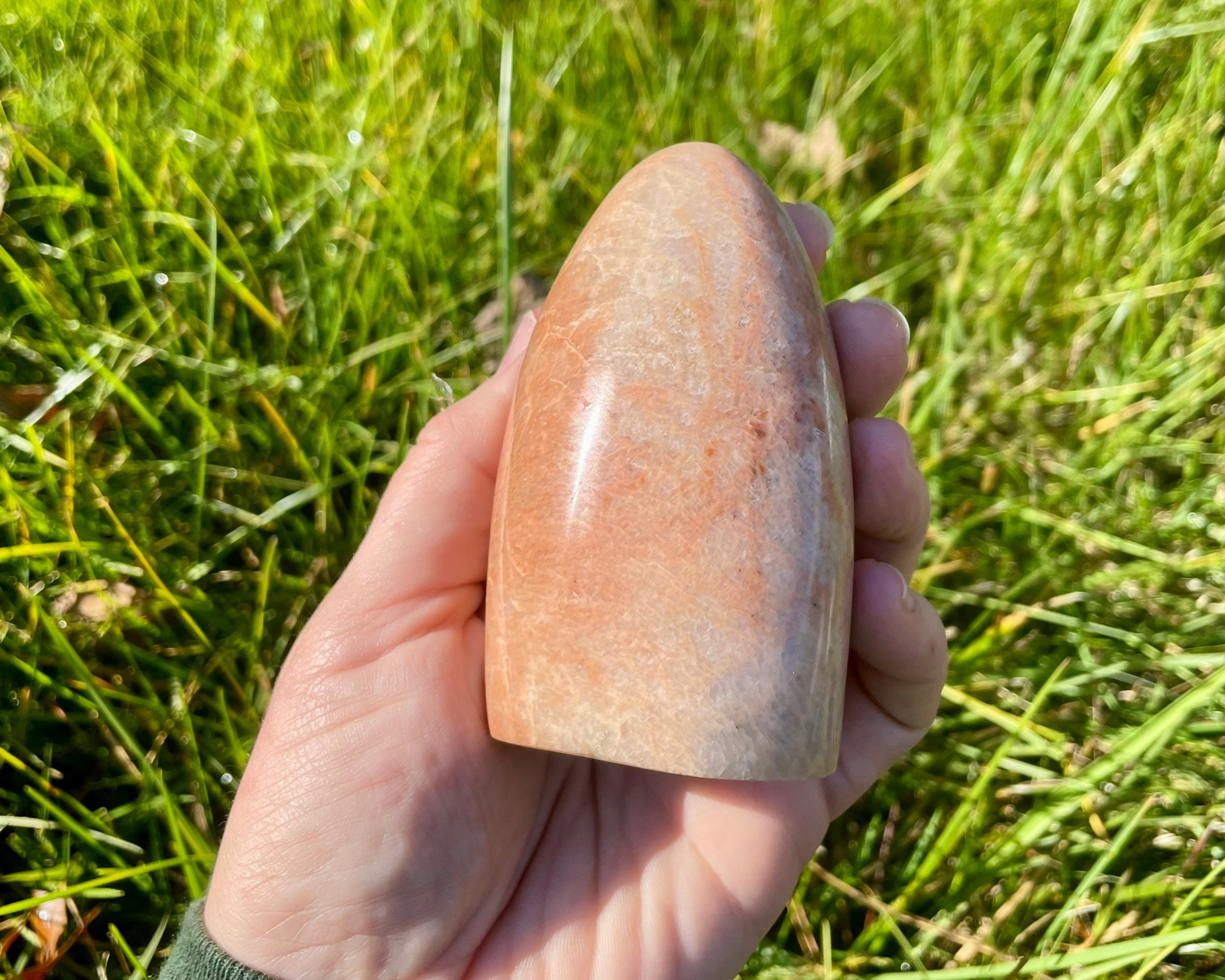 Sunstone Freeform-peach Sunstone Freeform-freeform Crystals-polished ...