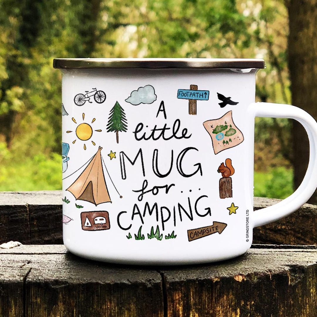 A Little Mug for Camping Enamel Mug - Etsy