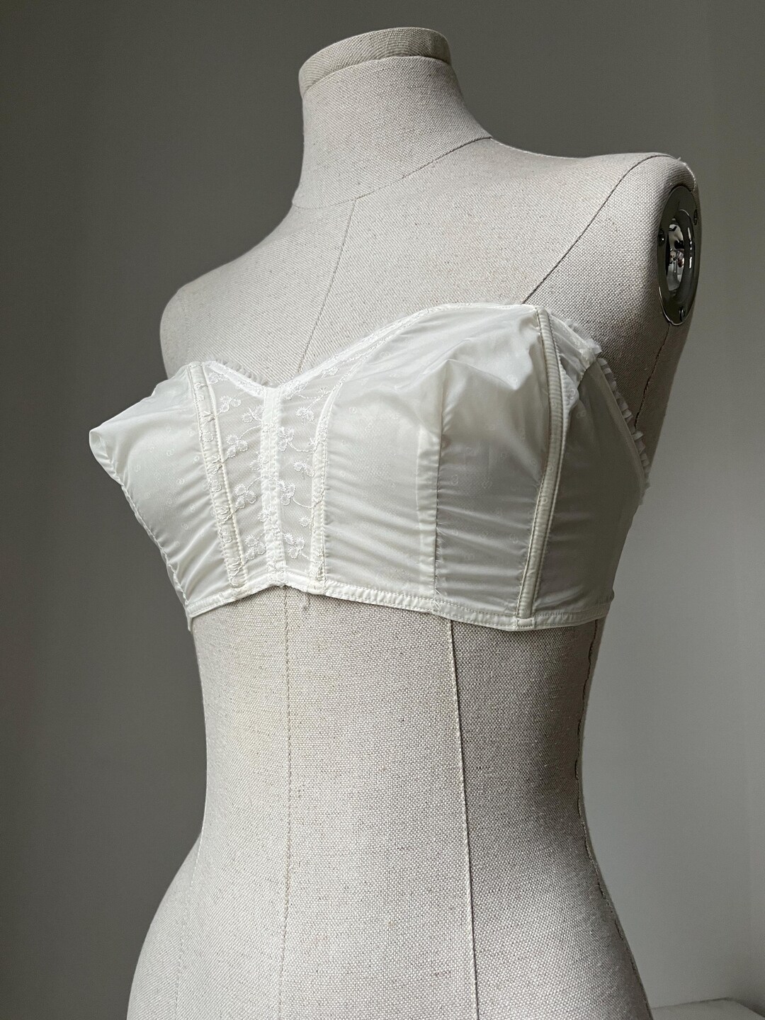 Vintage 1950s White Nylon Pointed Cup Strapless Bullet Bralette - Etsy