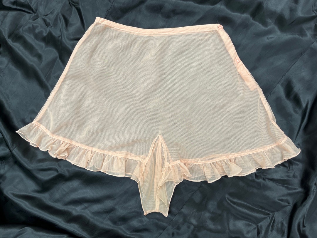 XS 1950's Nylon Pale Pink Ruffle Tap Pants - Etsy UK