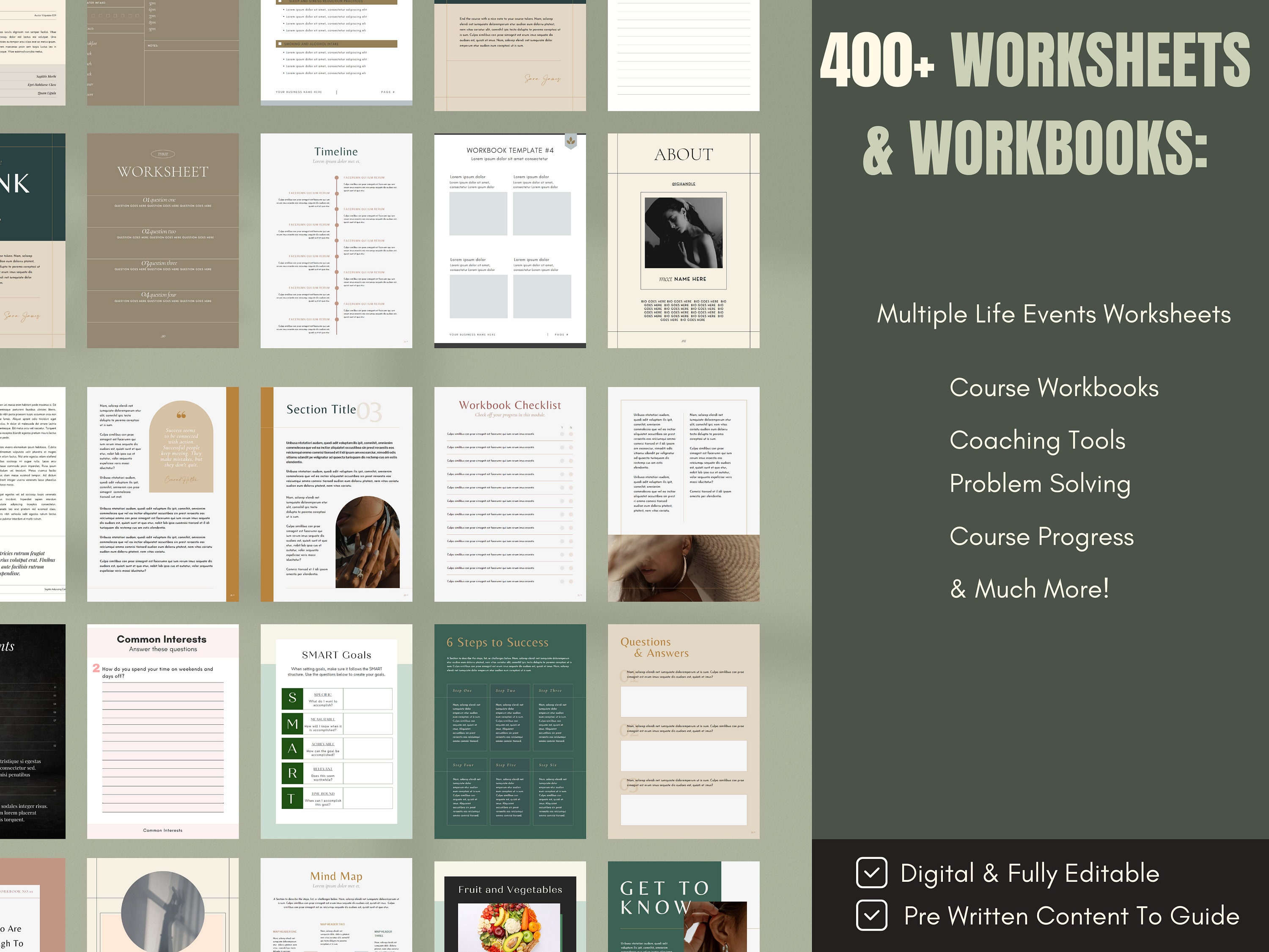 All in One Life Coaching Toolkit, Life Coaching Worksheets, Online ...