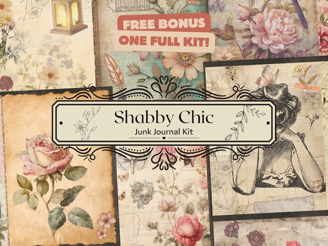 Vintage Shabby Chic Junk Journal Kit (printable Pages With Ephemera ...