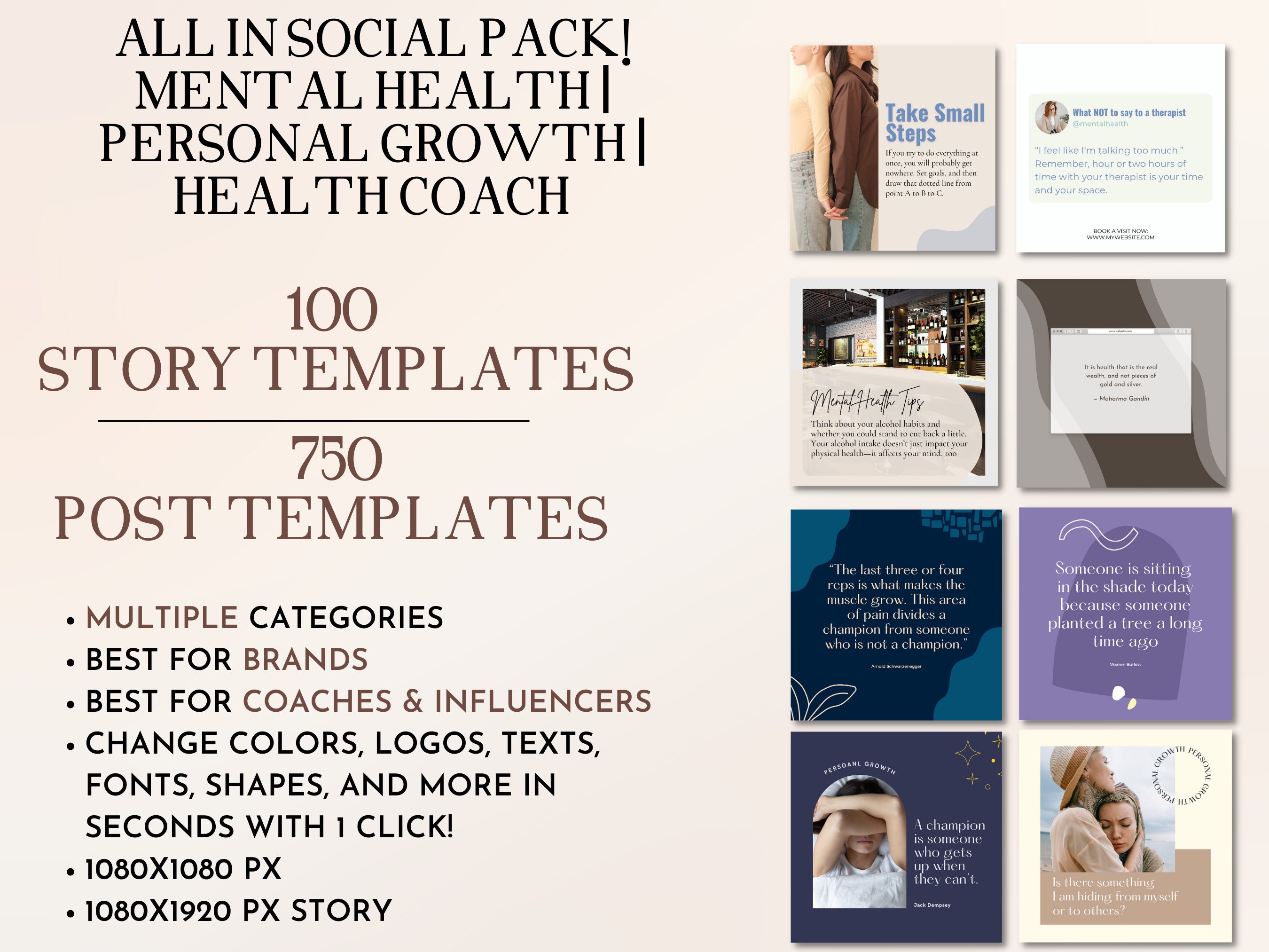 Mental Health Instagram Templates, Mental Health Posts, Mental Health ...